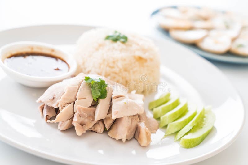 Steamed chicken with rice stock photo. Image of healthy - 91495032