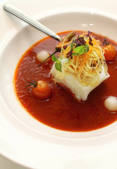 Steamed Cod Fish in Hot and Sour Gravy Stock Image - Image of sour ...