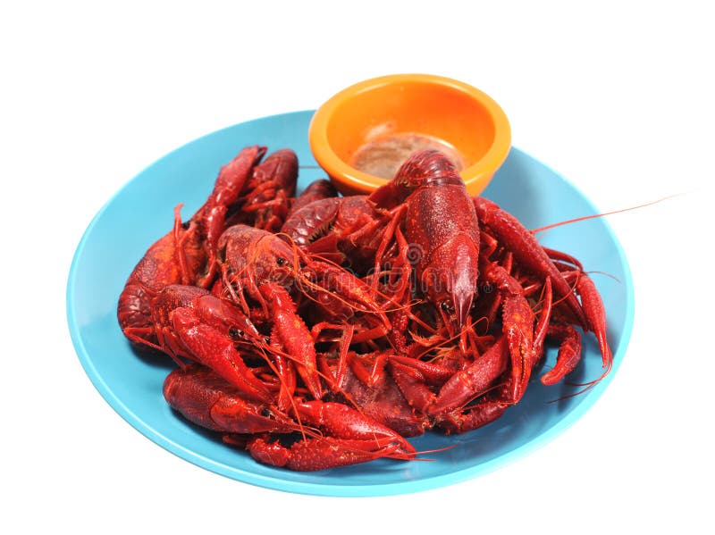 Steamed Crawfish Ready To Eat. Boiled Crawfish. Woden Background ...