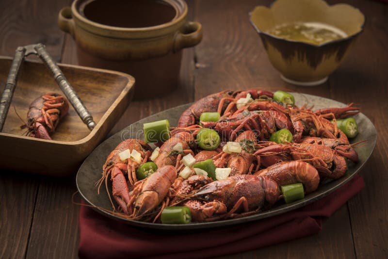 Steamed Crawfish and Peppers Stock Image - Image of cooked, closeup ...