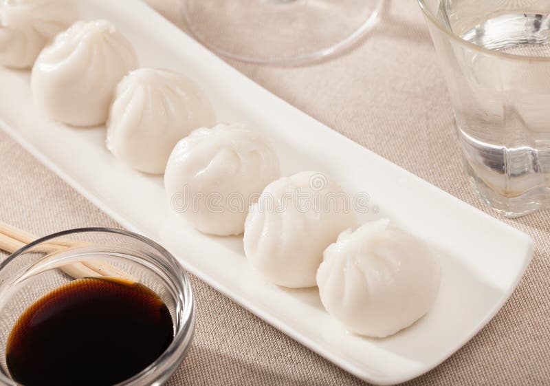 Steamed Dim Sum Served on Platter Stock Photo - Image of meal ...