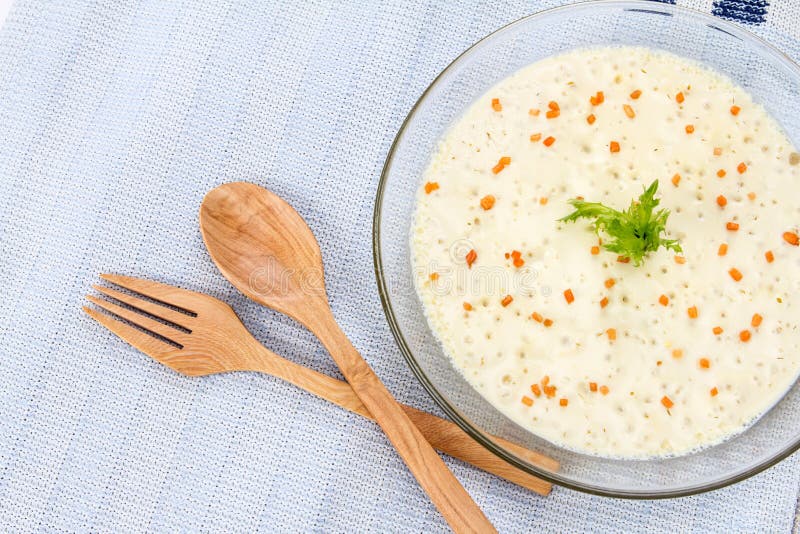 Steamed Eggs , Easy Soft Food Made from Eggs for Kids or Old Man Stock ...