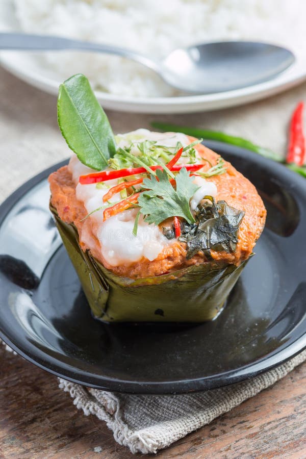 Steamed Fish with Curry Paste Stock Image - Image of meal, closeup ...