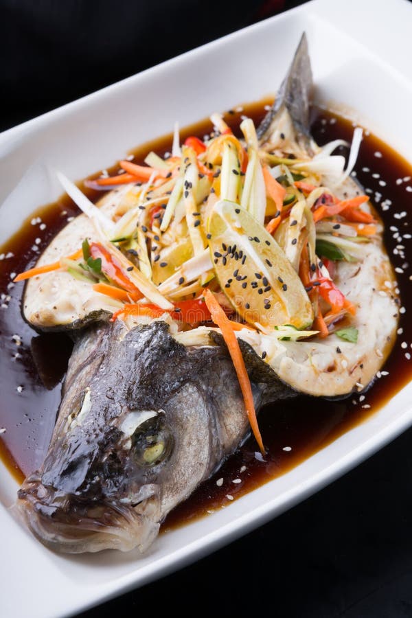 Steamed Fish with Soy Sauce Stock Photo - Image of snapper, fish: 113081286