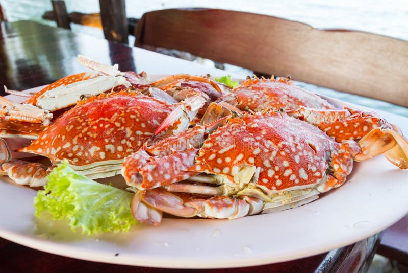 Steamed flower crab stock image. Image of cooking, sawtooth - 36498031