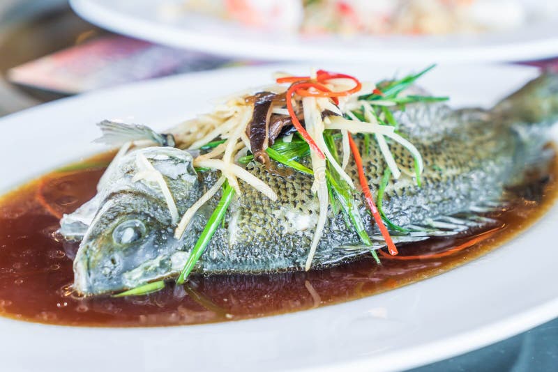 Steamed Jade Perch with Soy Sauce Stock Image - Image of asian, fish ...