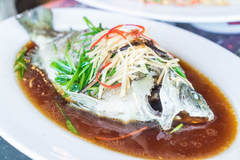 Steamed Jade Perch with Soy Sauce Stock Image - Image of asian, fish ...