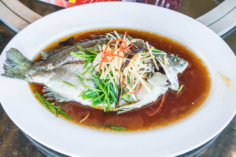 Steamed Jade Perch with Soy Sauce Stock Image - Image of asian, fish ...