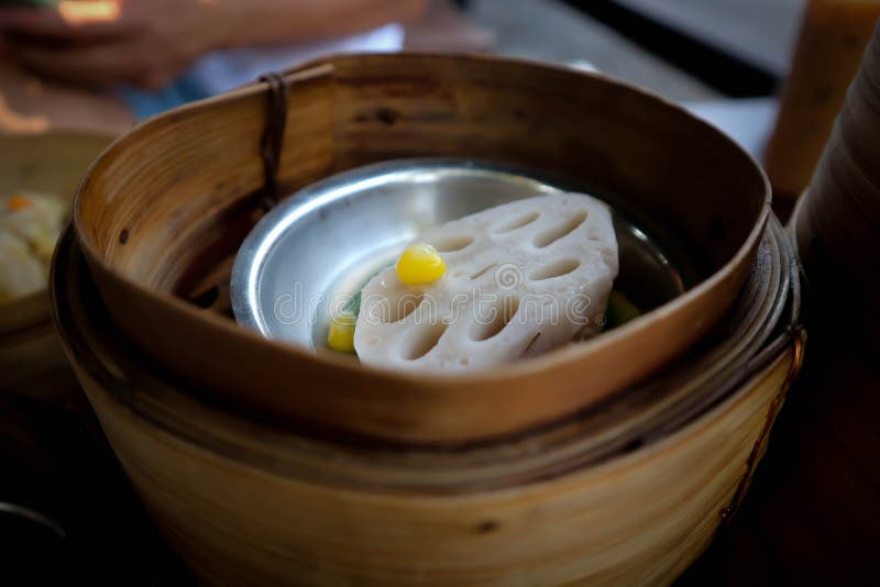 Steamed Lotus Root or Chinese Steamed Dumpling or Dim Sum Stock Photo ...