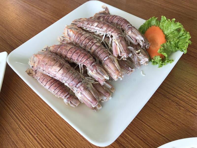 Steamed Mantis Shrimp in Thailand. Stock Image - Image of asia ...