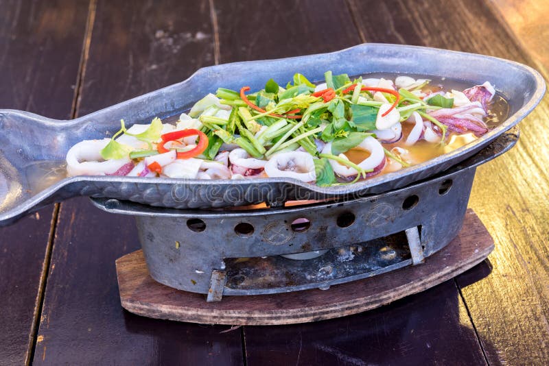 Steamed octopus with lime stock image. Image of food - 97142427