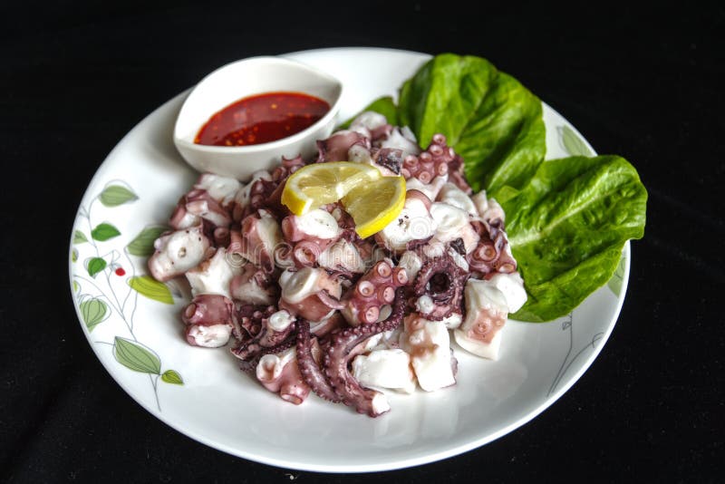 Steamed Octopus with Red Sauce Stock Photo - Image of fresh, food: 89569074