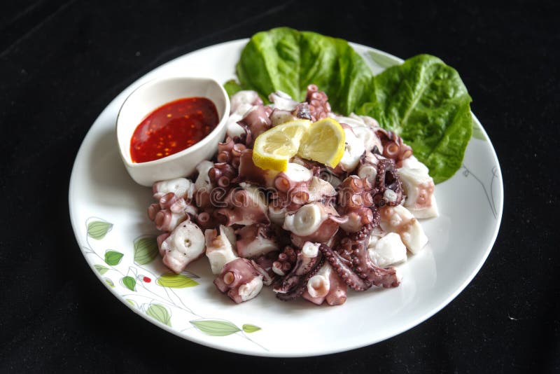 Steamed Octopus with Red Sauce Stock Photo - Image of dinner, korean ...
