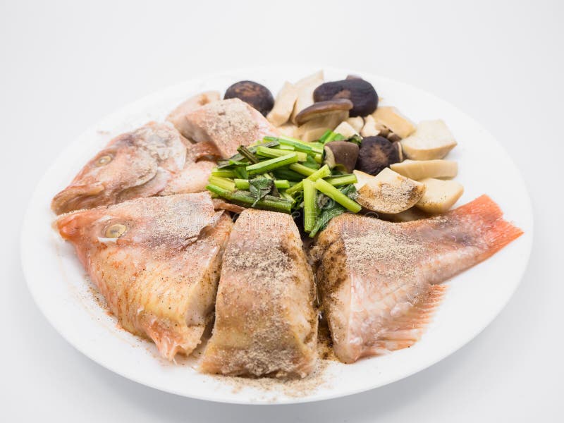 Pomegranate Fish with Salt and Then Burned. the Taste of Fish is Sweet ...