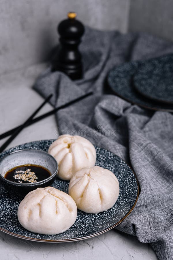 Steamed Pork Buns, Chinese Dim Sum Stock Photo - Image of container ...