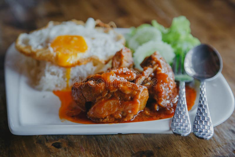 Steamed pork and rice stock image. Image of dinner, plate - 101224121