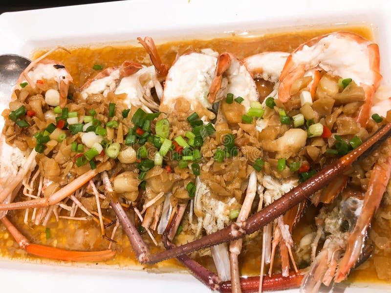 Steamed Prawns with Garlic. Stock Image - Image of healthy, dining ...