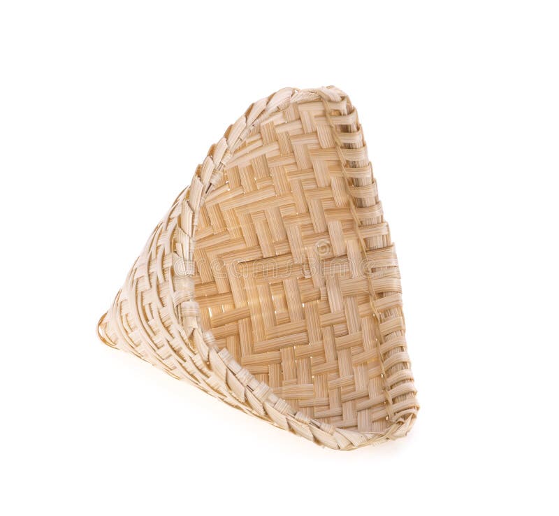 Steamed Rice Basketry Isolated on White Background Stock Photo - Image ...