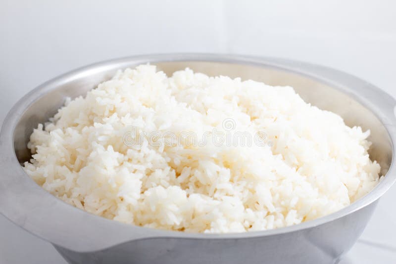 Steamed Rice in Jar Asian Food with White Background Stock Image ...