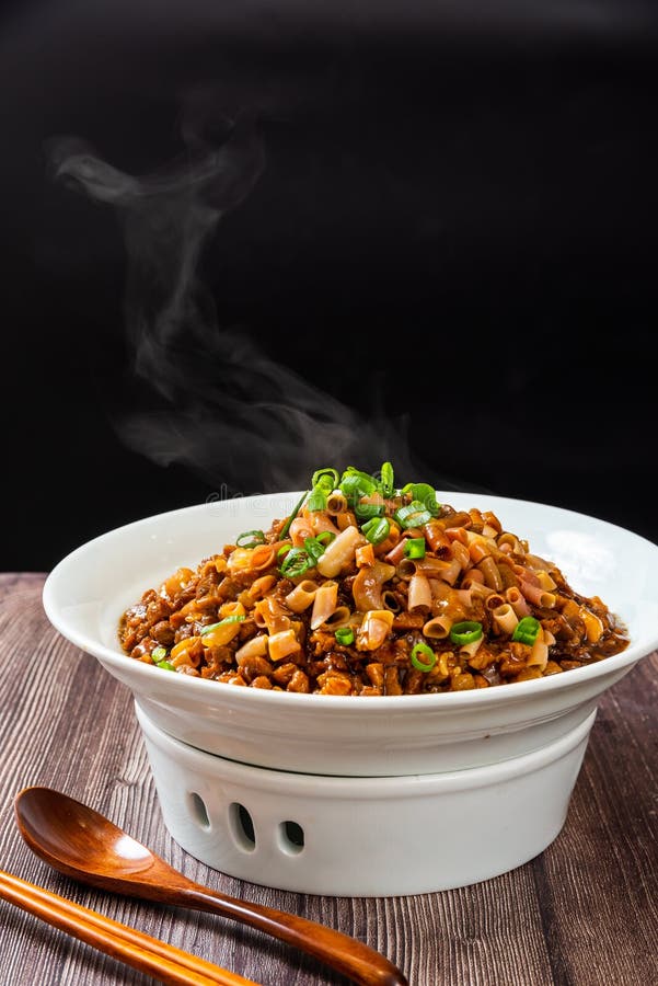 Steamed rice with meat stock image. Image of fresh, breakfast - 265311833