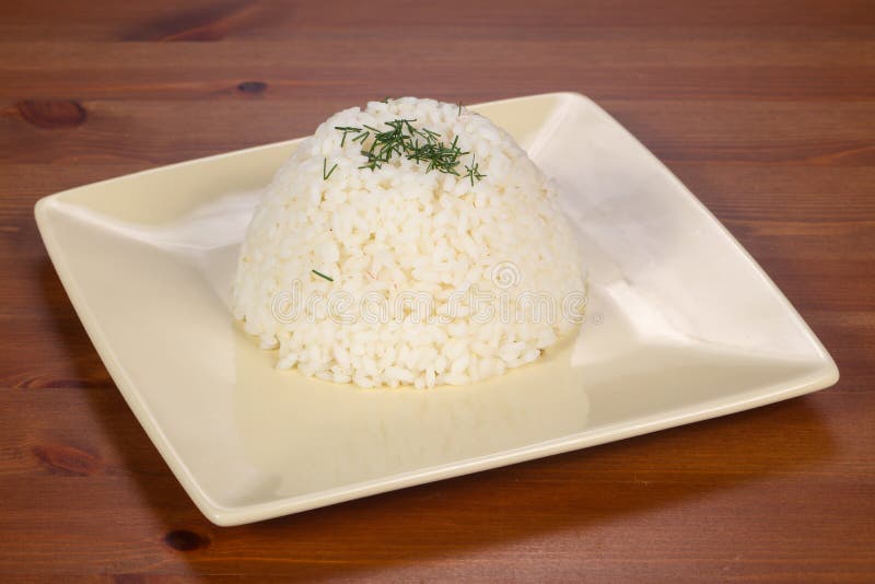 Steamed rice in the plate stock image. Image of cereal - 174073191