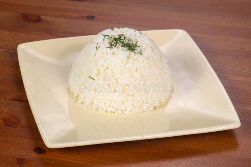 Steamed rice in the plate stock image. Image of grain - 188911461