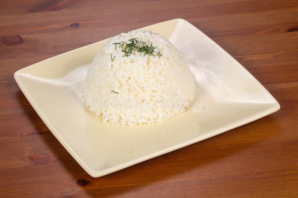 Steamed rice in the plate stock photo. Image of meal - 200422384
