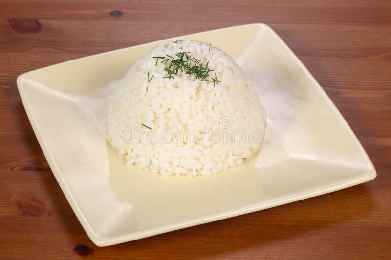 Steamed rice in the plate stock image. Image of dish - 209559901