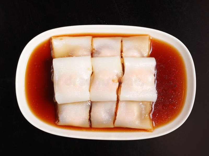Steamed Rice Roll Wrapped Shrimp Stock Image - Image of cuisine ...