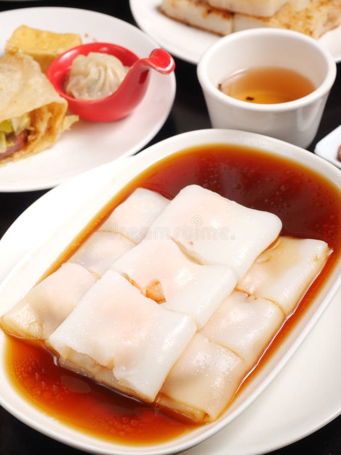 Steamed Rice Roll Wrapped Shrimp Stock Photo - Image of oriental ...