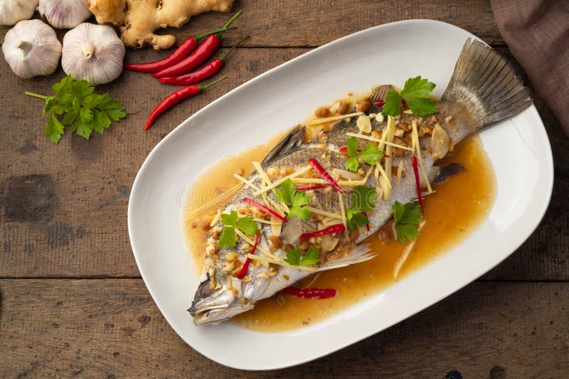 Soya Sauce Seabass Fish Stock Photos - Free & Royalty-Free Stock Photos ...