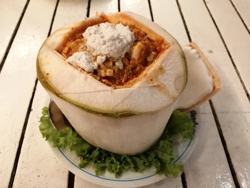 Steamed Seafood Combo with Coconut Stock Image - Image of combo ...