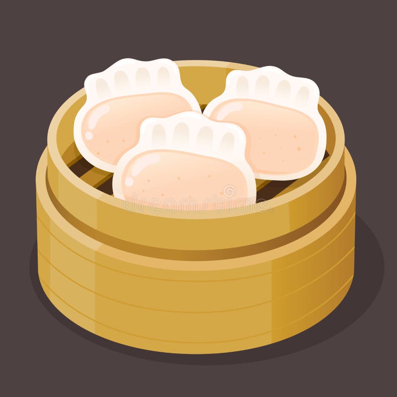 Steamed Shrimp Dumpling Dim Sum Stock Vector - Illustration of fresh ...