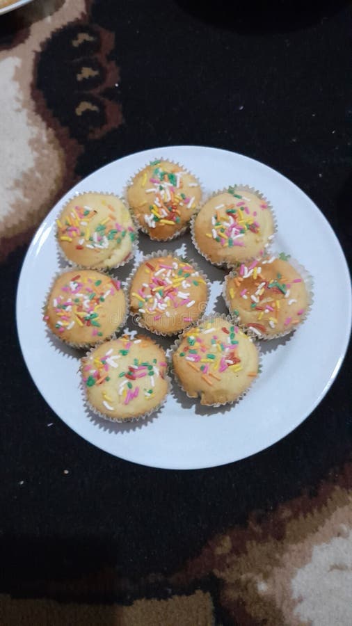 Steamed Sponge Cake with Colored Sprinkles Stock Image - Image of ...