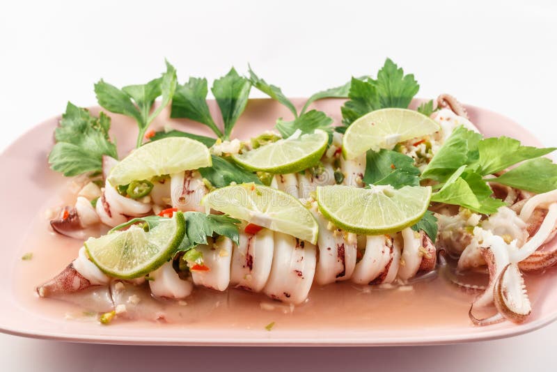 Steamed Squid in Lemon Sauce Stock Image - Image of curry, food: 31665281