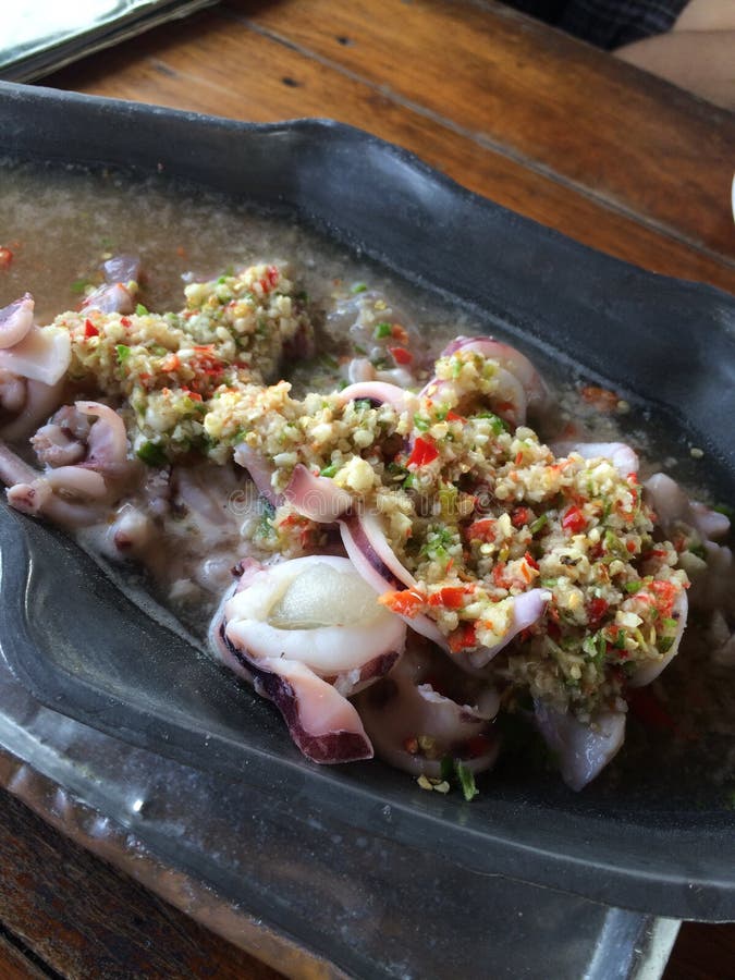 Steamed Squid In Lemon Sauce Stock Image - Image of asian, food: 31665281