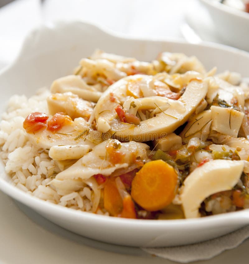 Steamed Squid Rice stock image. Image of cuisine, squid - 38977115