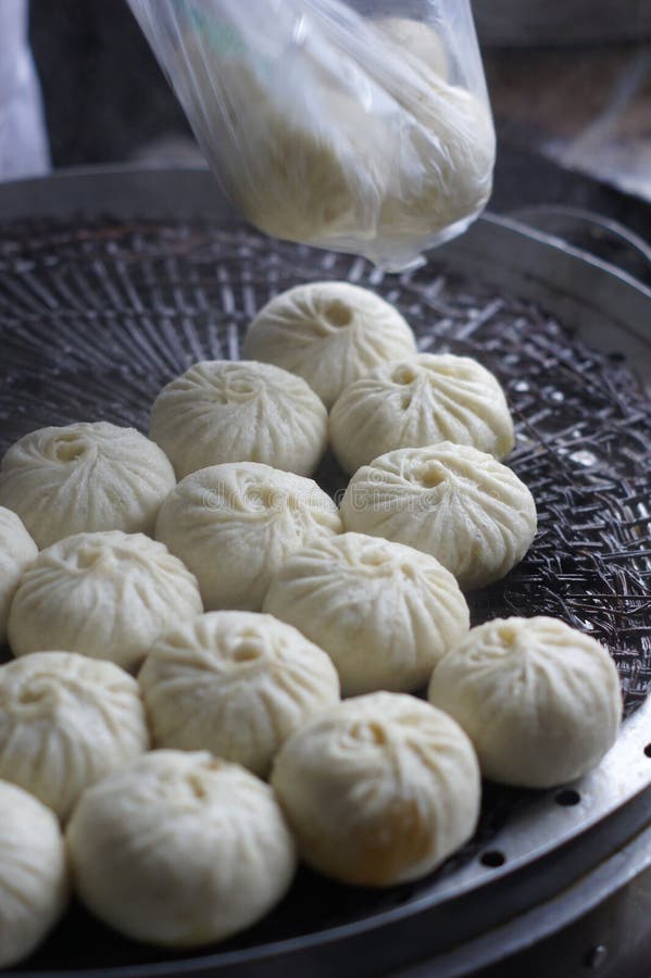 Steamed stuffed bun stock image. Image of dinner, dessert - 23206607