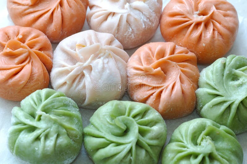 Steamed stuffed bun stock image. Image of green, orange - 9380539