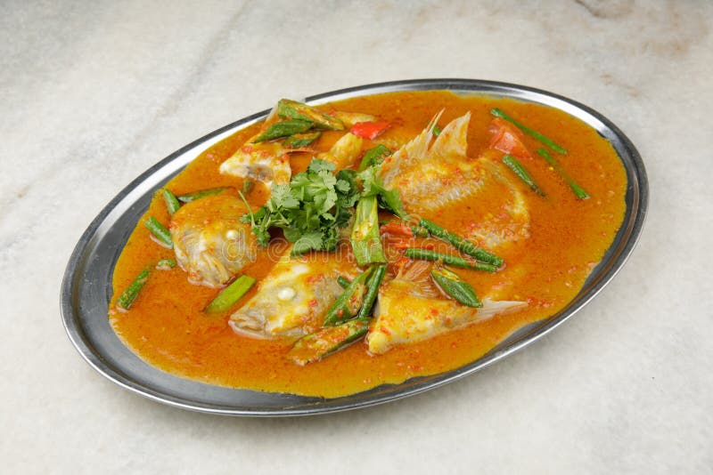 Steamed Tilapia Fish with Asam Souce Stock Photo - Image of menu ...