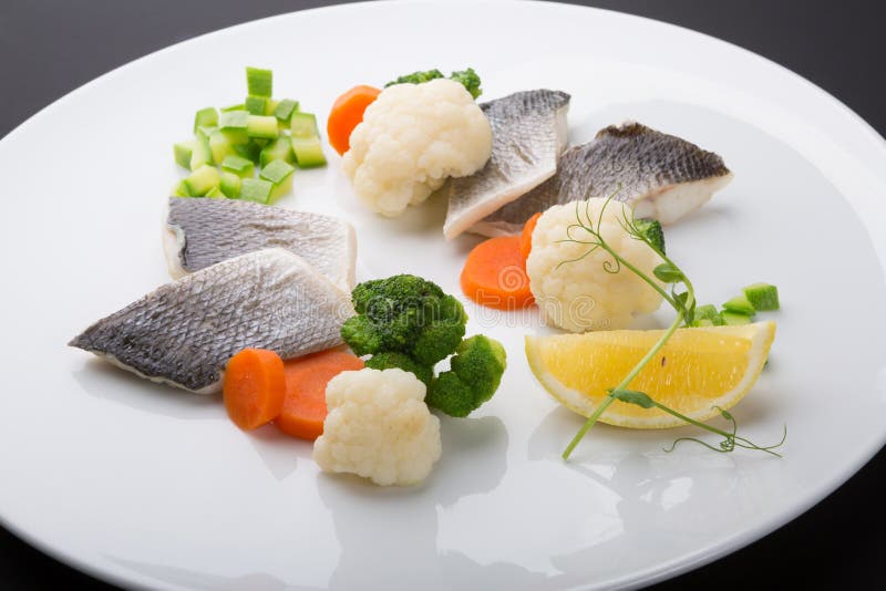 Steamed White Fish Fillet with Vegetables Stock Image - Image of ...