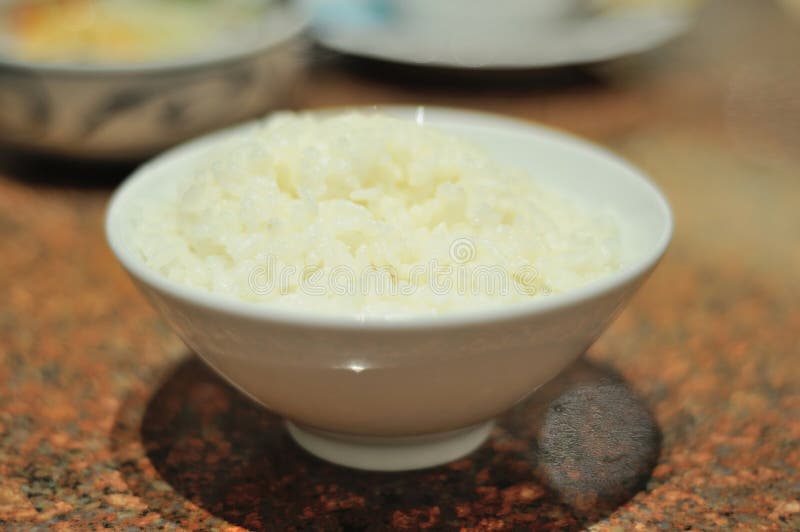 Steamed White Rice in a Cup Stock Image - Image of warm, tradition ...