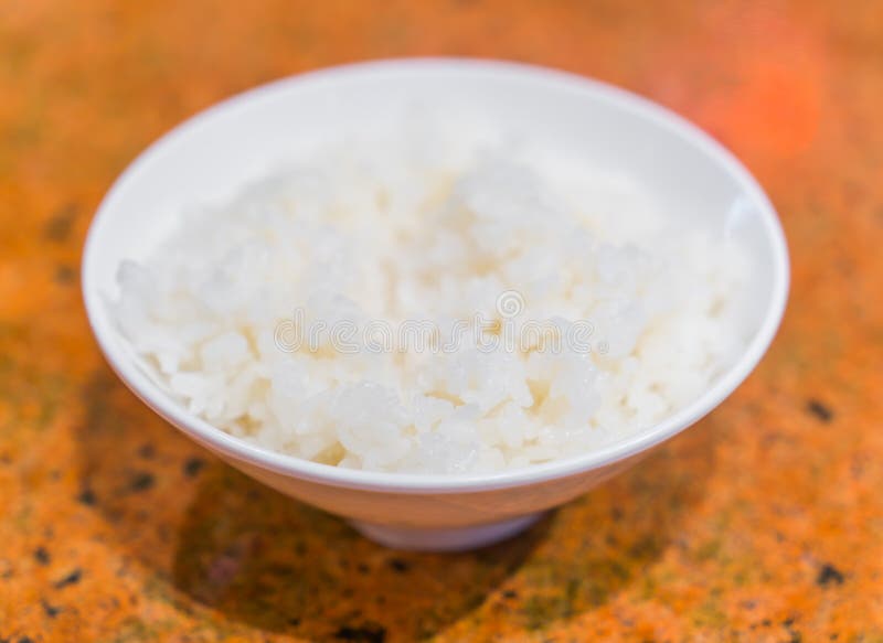 Steamed White Rice in Cup on Table . Stock Image - Image of japanese ...