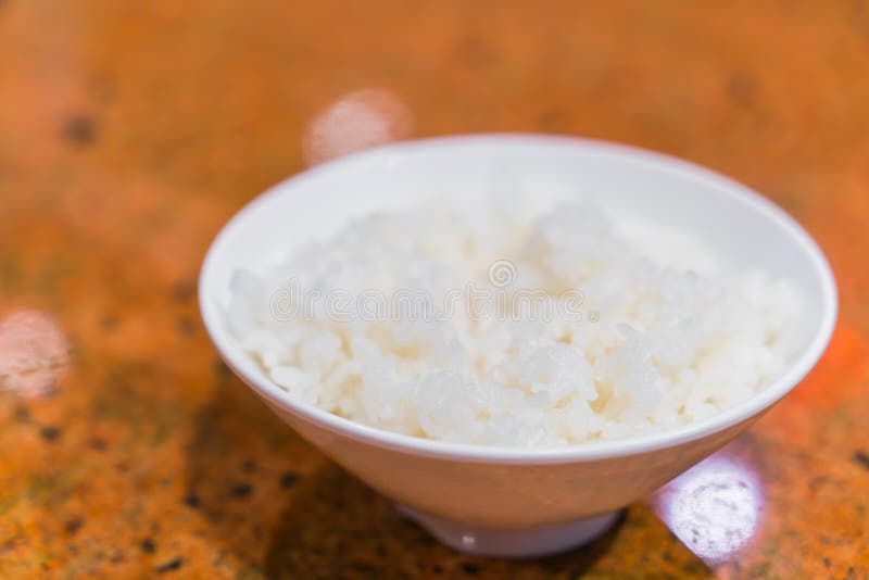 Steamed White Rice in Cup on Table . Stock Photo - Image of chinese ...