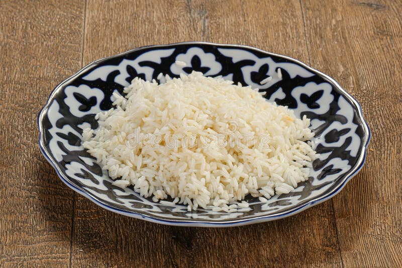 Steamed rice in the plate stock photo. Image of diet - 245020582