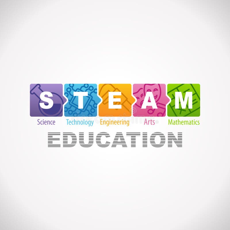 STEAM STEM Education Logo. Science Technology Engineering Arts ...