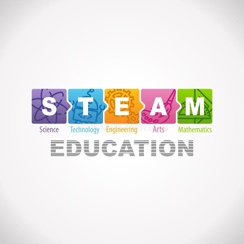 STEAM STEM Education Logo. Science Technology Engineering Arts ...