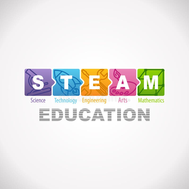 STEAM STEM Education Logo. Science Technology Engineering Arts ...