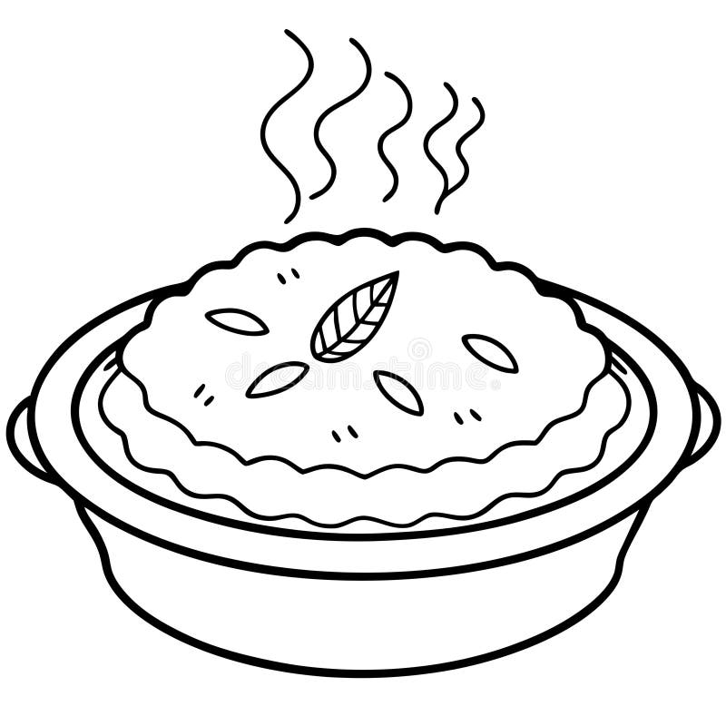 A Steaming Chicken Pot Pie Top View Isolated on White Background Stock ...