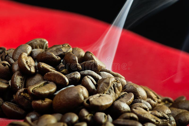 Steaming coffee beans stock image. Image of exhibition - 22391655